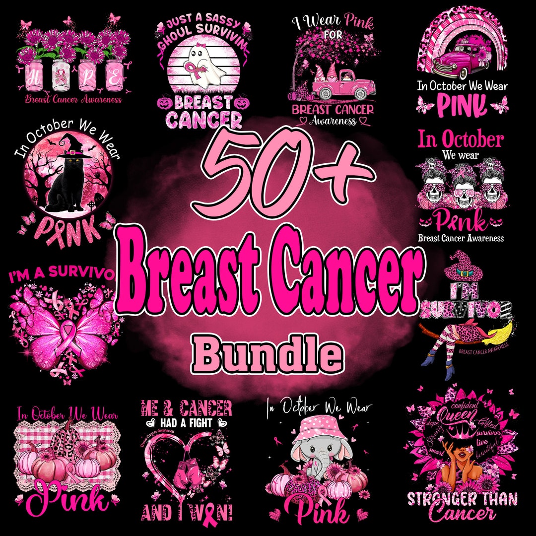50+ Breast Cancer PNG Bundle, Pink Awareness Ribbon Png, Cancer ...