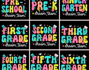 First Grade Dream Team Bundle Png, Back to School Png, Dream Team Png ...