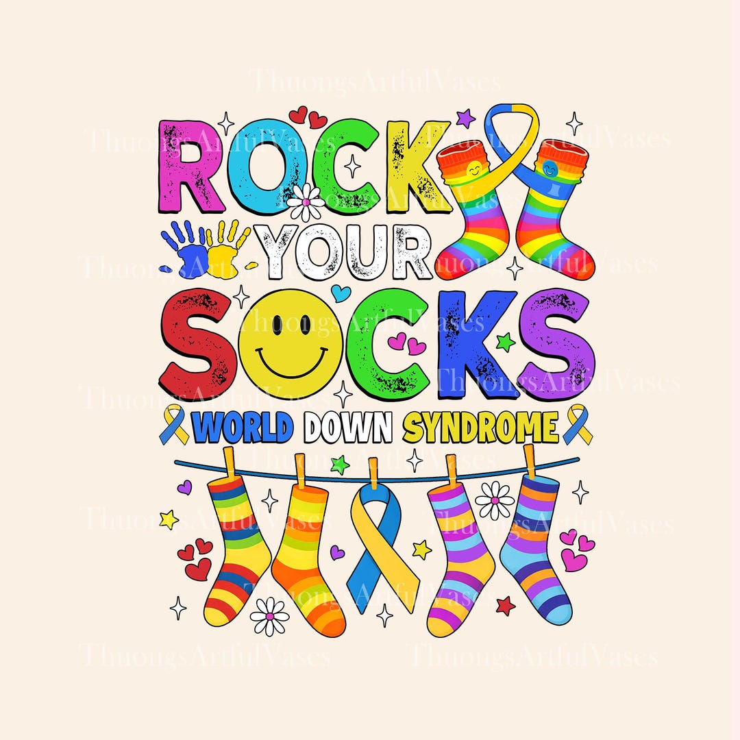 Rock Your Socks World Down Syndrome Day PNG, Awareness Socks Png, Boy ...