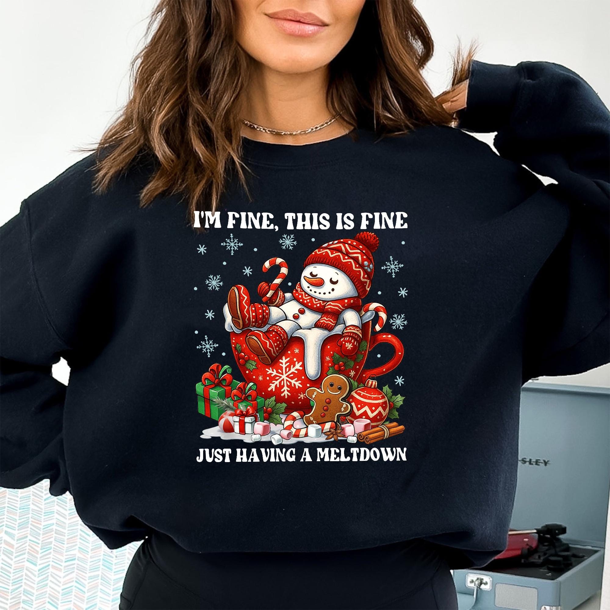 I'm Fine, This is Fine Just Having a Meltdown PNG, Funny Christmas ...