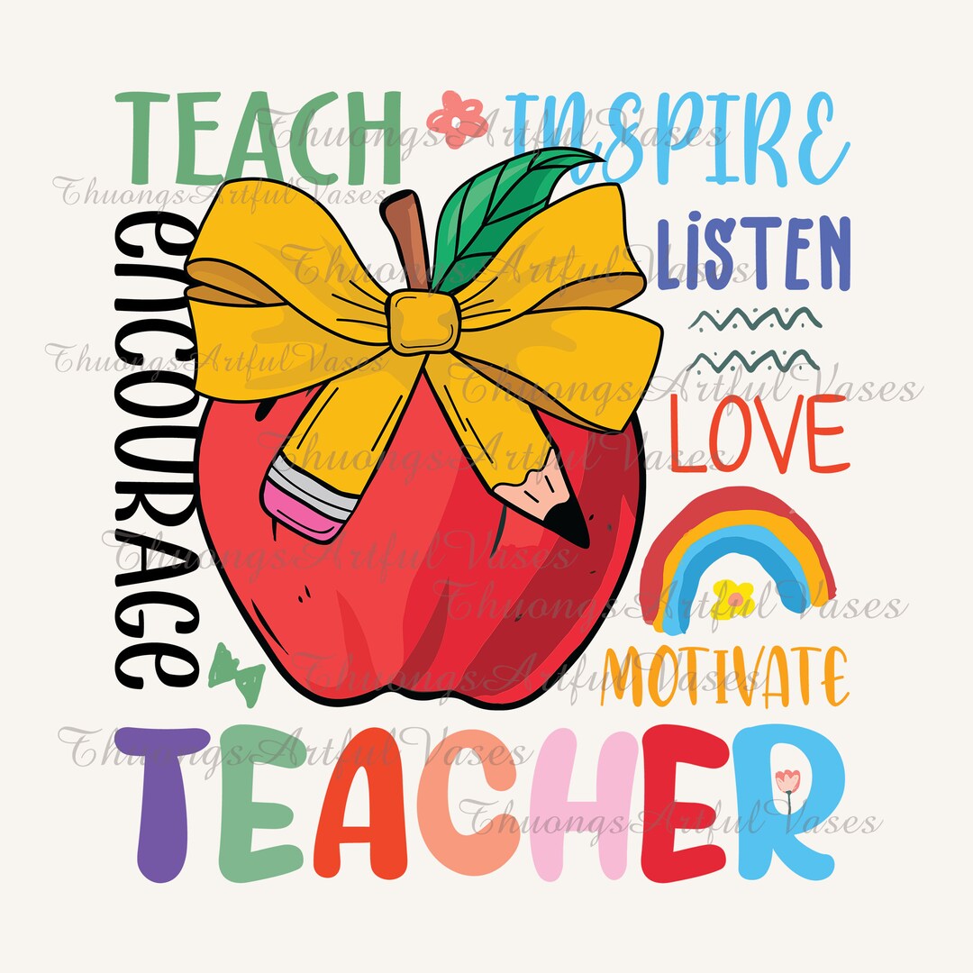 Apple With Pencil Bow Png Svg, Teacher Appreciation, Back to School SVG ...