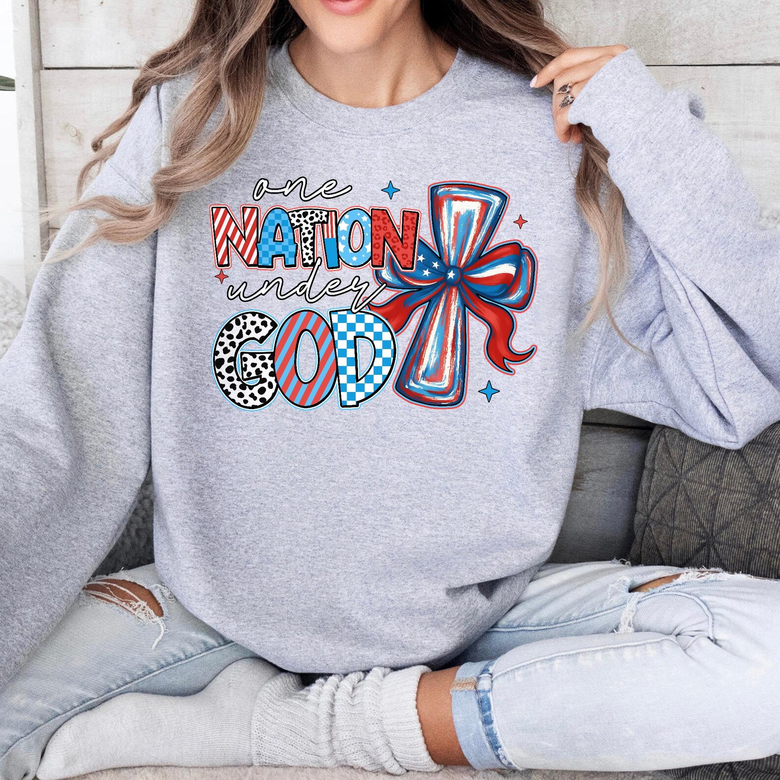 One Nation Under God PNG, 4th of July Christian Patriotic Sublimation ...