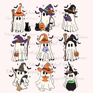 Сute Witch Ghosts Png, Halloween Ghosts Png, Cute Ghost Png, Halloween ...