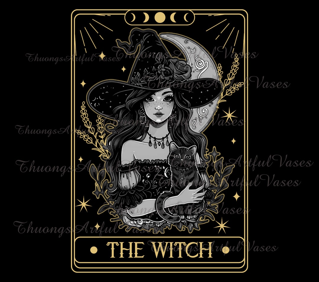 The Witch Tarot PNG, Halloween Witch Png, Witch Tarot Card Sublimation ...