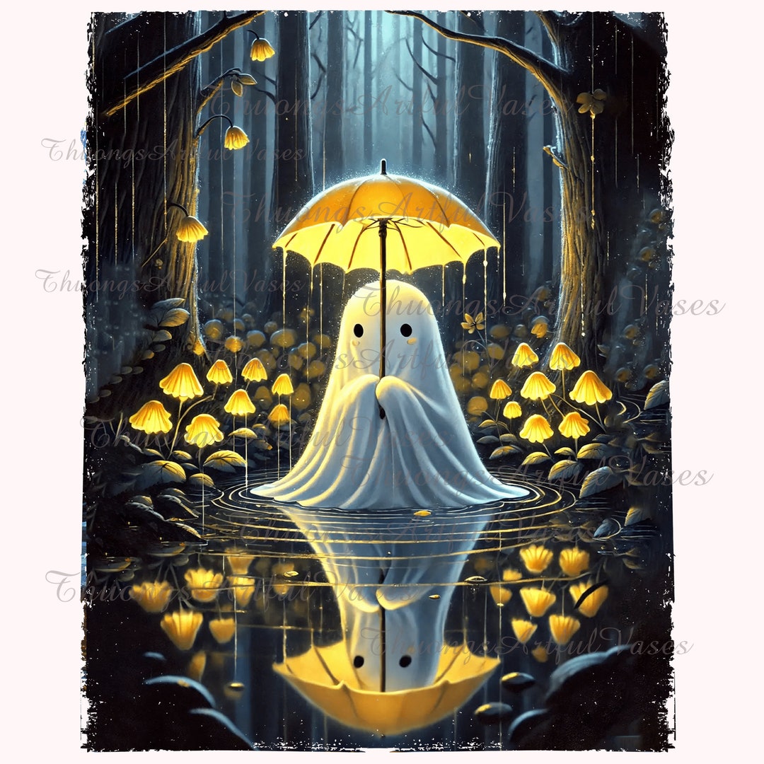 Retro Floral Ghost Halloween PNG, Spooky Ghost, Autumn Sublimation ...
