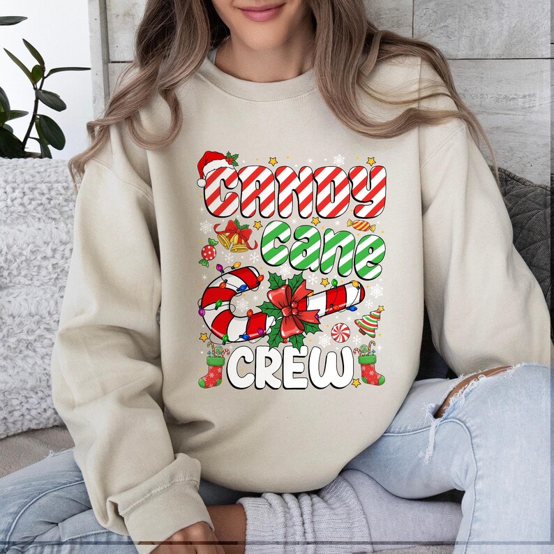 Candy Cane Crew Christmas PNG, Retro Christmas Candy, Holiday Candy ...