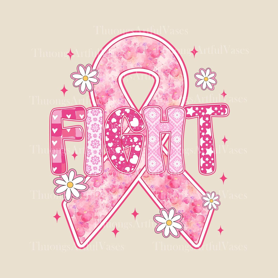 Preppy Fight Cancer Png, Breast Cancer PNG, Breast Cancer Awareness in ...