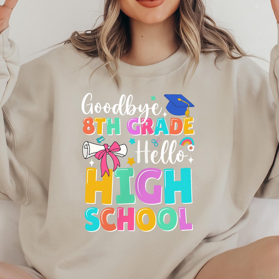 Goodbye 8th Grade Graduation Hello High School T-shirt, Perfect for ...