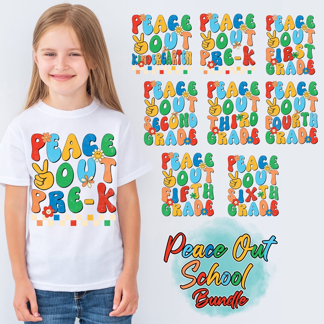 Peace Out School Png Bundle, Last Day of School Png, End of School Png ...
