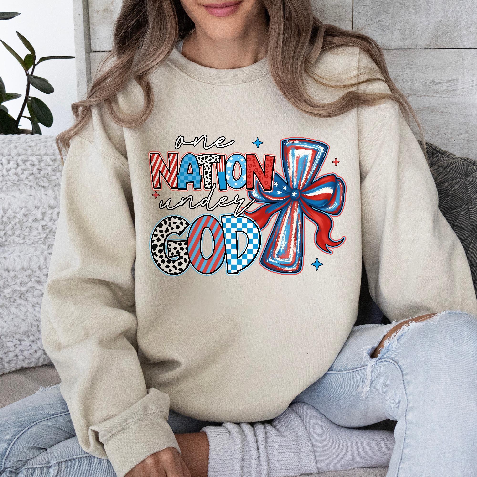 One Nation Under God PNG, 4th of July Christian Patriotic Sublimation ...