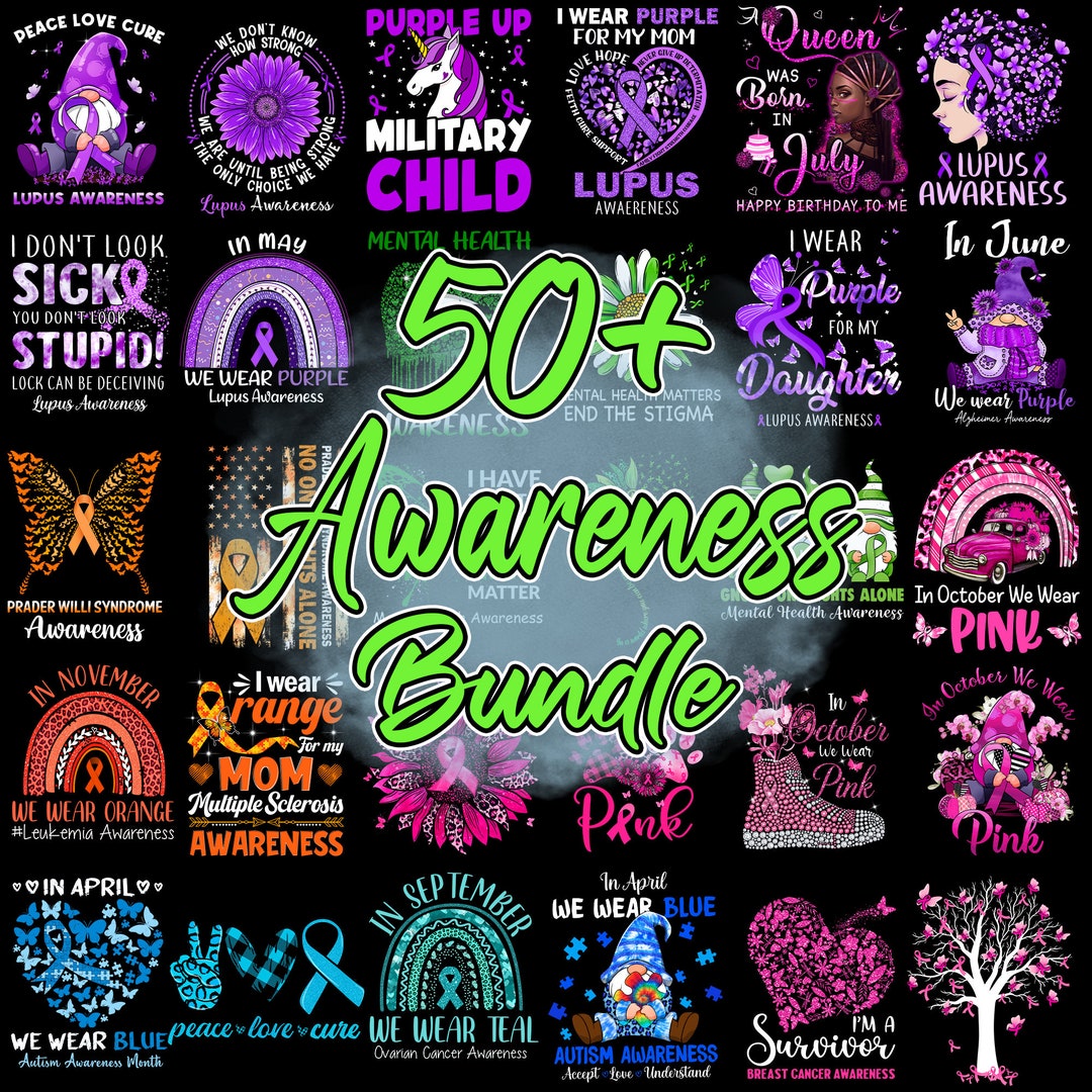 50+ Awareness Png Designs Bundle, Inspirational Png, Motivational Png ...