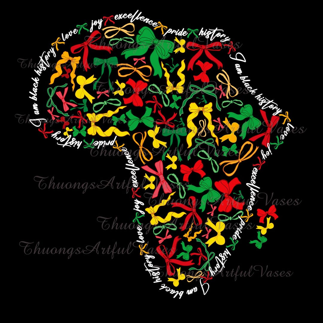 Black History Map Coquette Png, Coquette Bow Black History PNG, Black ...