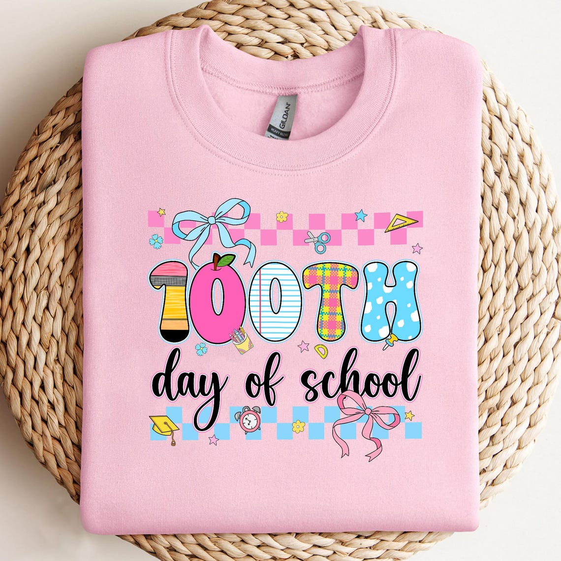 Preppy 100 Days of School PNG, Coquette 100th Day of School Shirt ...