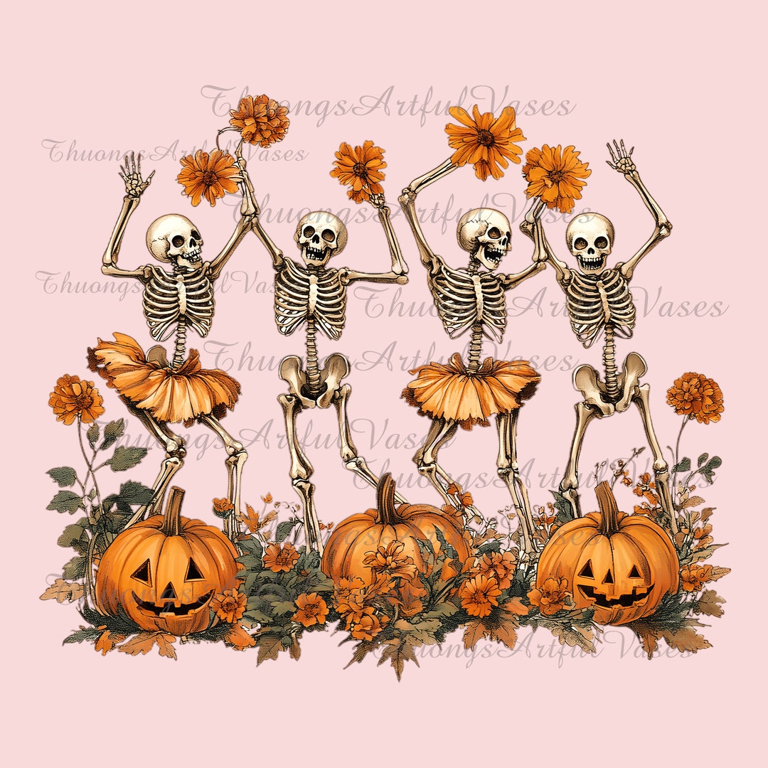 Fall Skeleton Halloween Png, Funny Dancing Skeleton Png, Fall Vibes Png ...