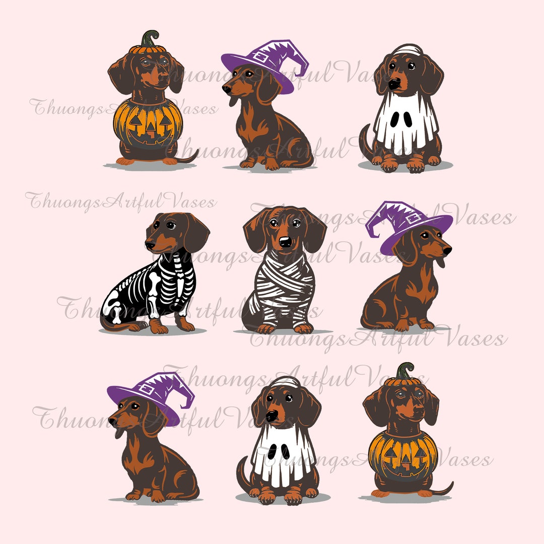 Dachshund Halloween Png, Halloween Pumpkin Dachshund Dog, Wiener Dog ...