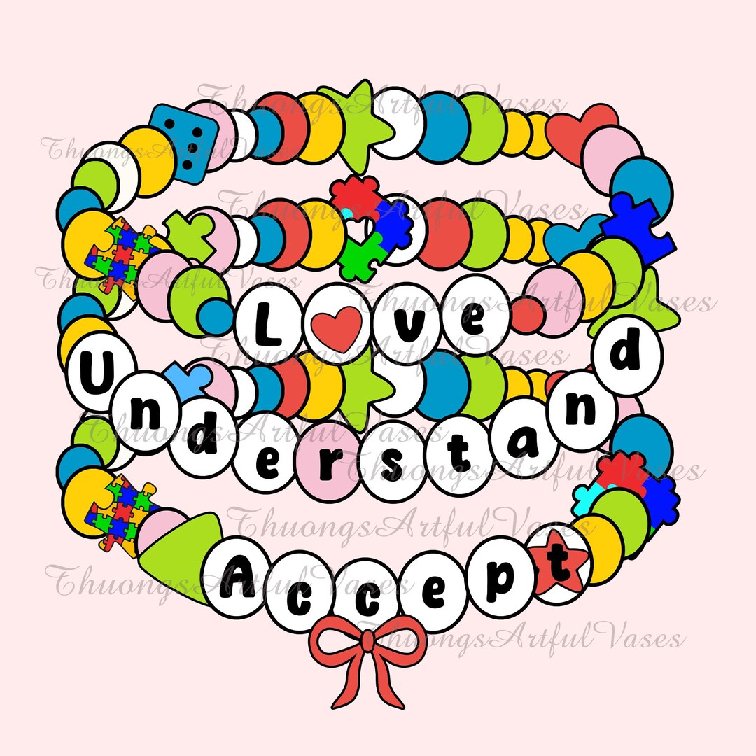Autism Awareness Friendship Bracelet Png, Autism Coquette PNG, Autism ...