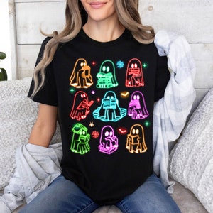Funny Book Lover Halloween Neon PNG, Cute Ghost Book Nerd, Ghost ...
