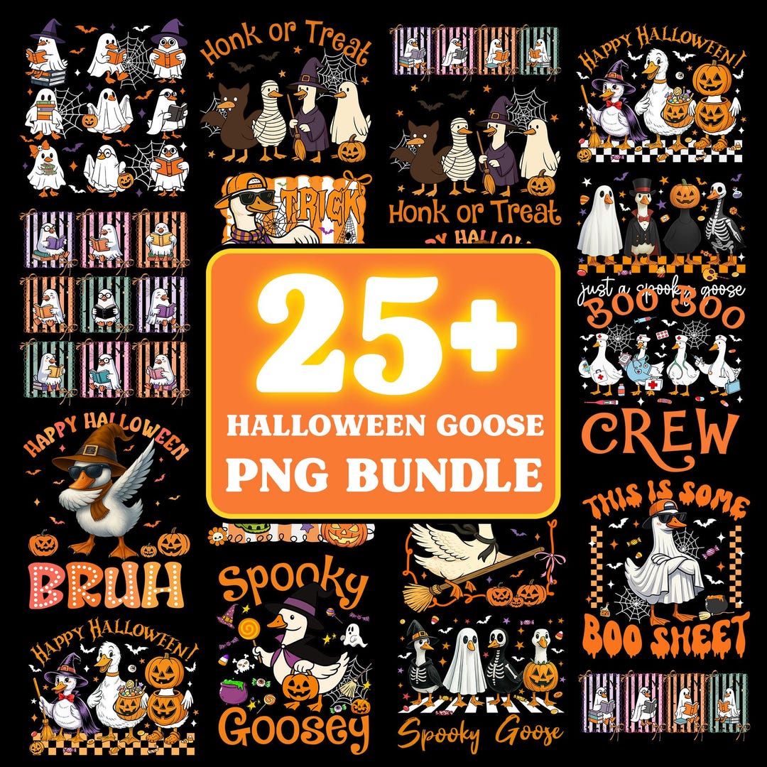 25 Halloween Goose PNG Bundle, Halloween Png Bundle, Goose PNG Bundle ...
