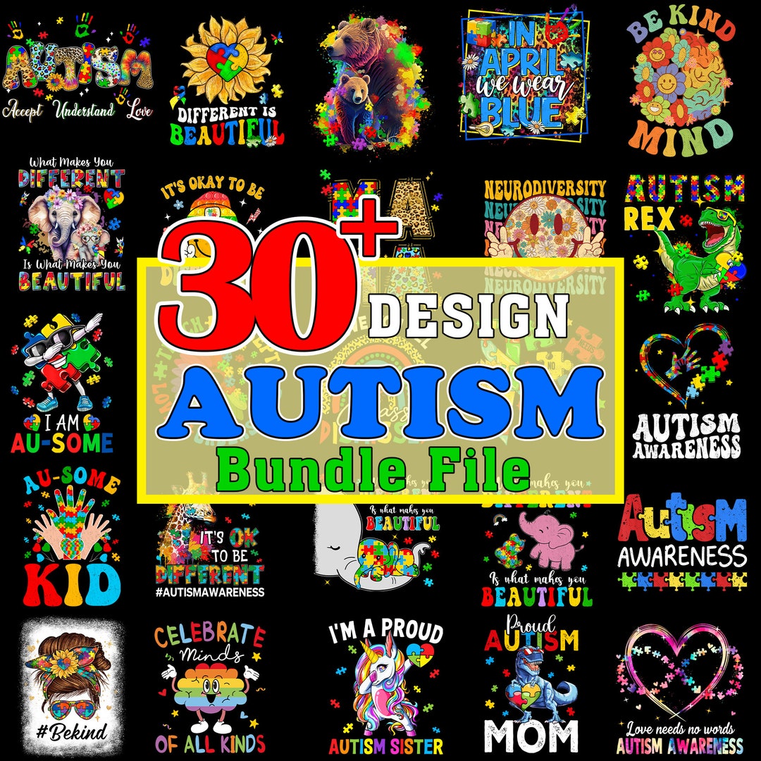30+ Autism Png Bundle, Autism Awareness, Autism Quote Png, Au-some Png ...
