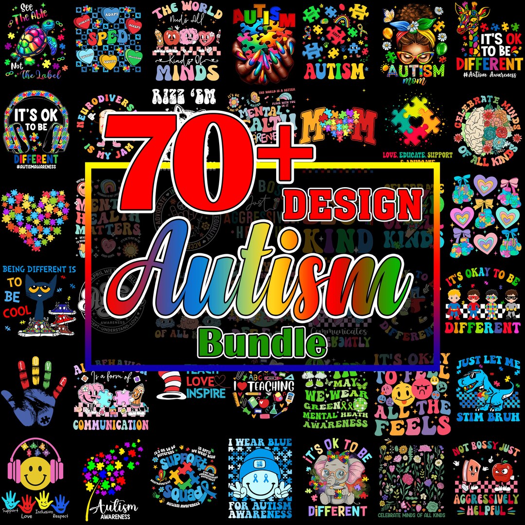 70+ Autism Designs Bundle, Autism Awareness Png, Autism Quote Png, Au ...