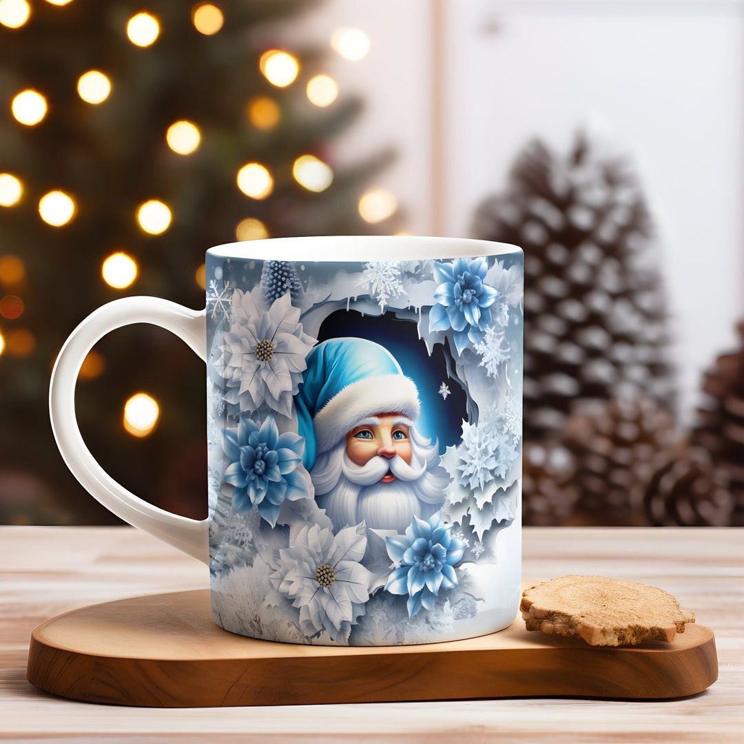 3D Santa Claus Mug Wrap Christmas Bundle Mug Wrap Sublimation Designs ...