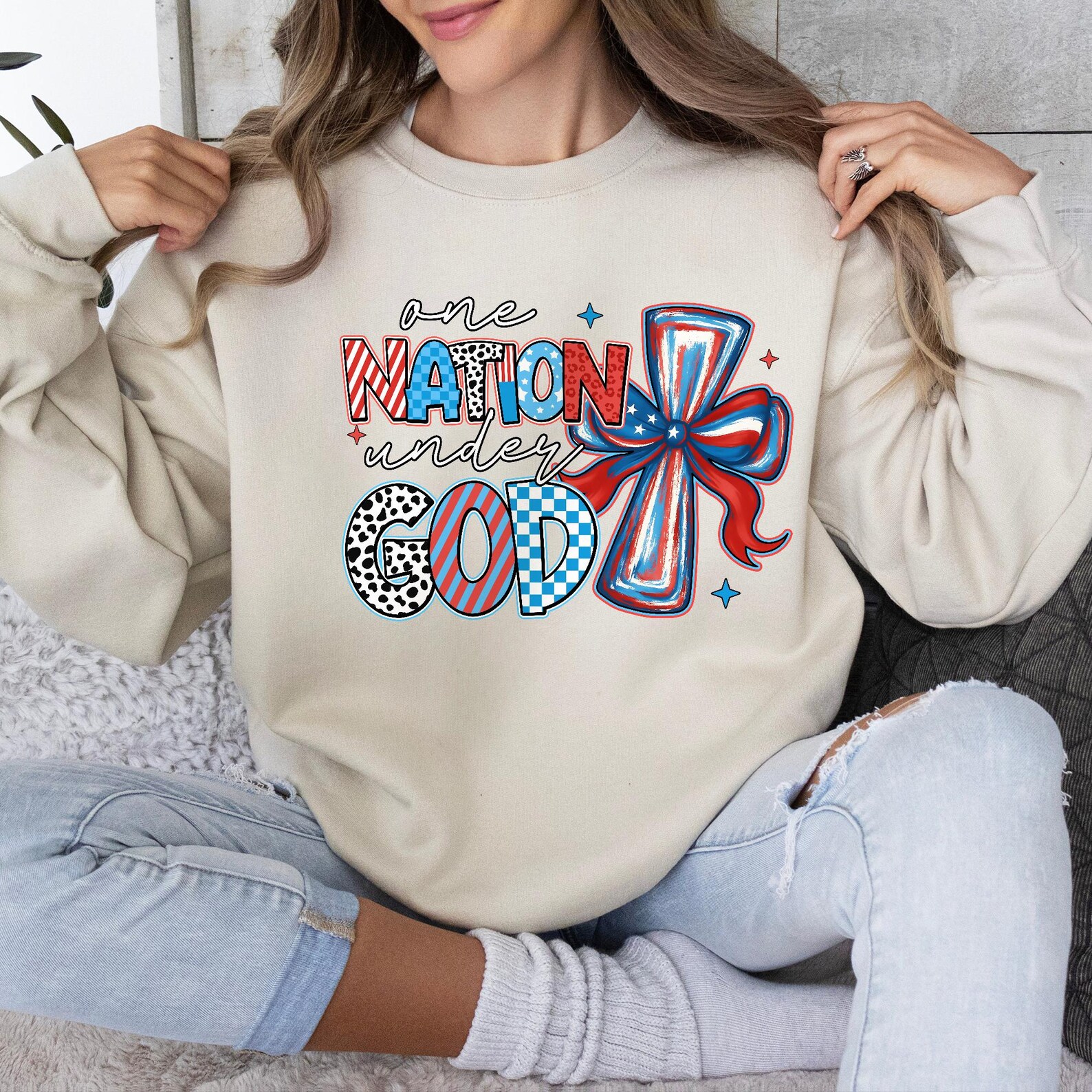 One Nation Under God PNG, 4th of July Christian Patriotic Sublimation ...