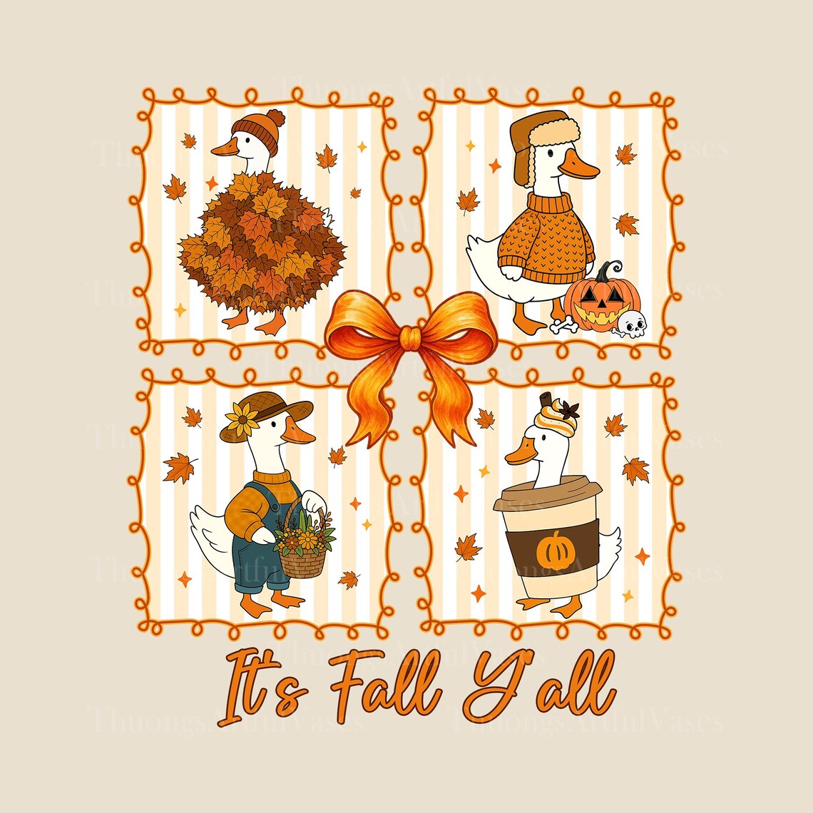 Retro Cozy Goose Png, Autumn Cozy Png, Fall Vibes Png, Pumpkin Png ...