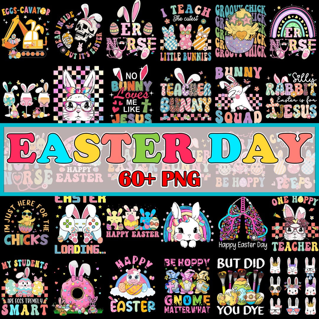 60+ Happy Easter Day Mega Bundle PNG File, Easter Day Png, Happy Easter ...