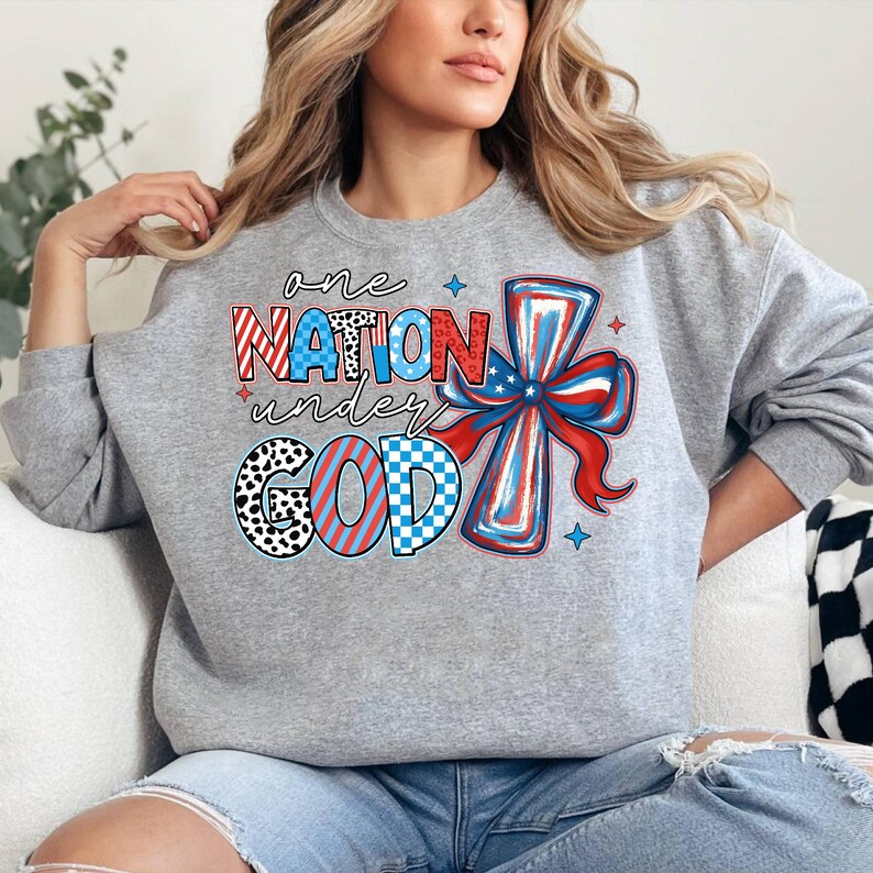 One Nation Under God PNG, 4th of July Christian Patriotic Sublimation ...