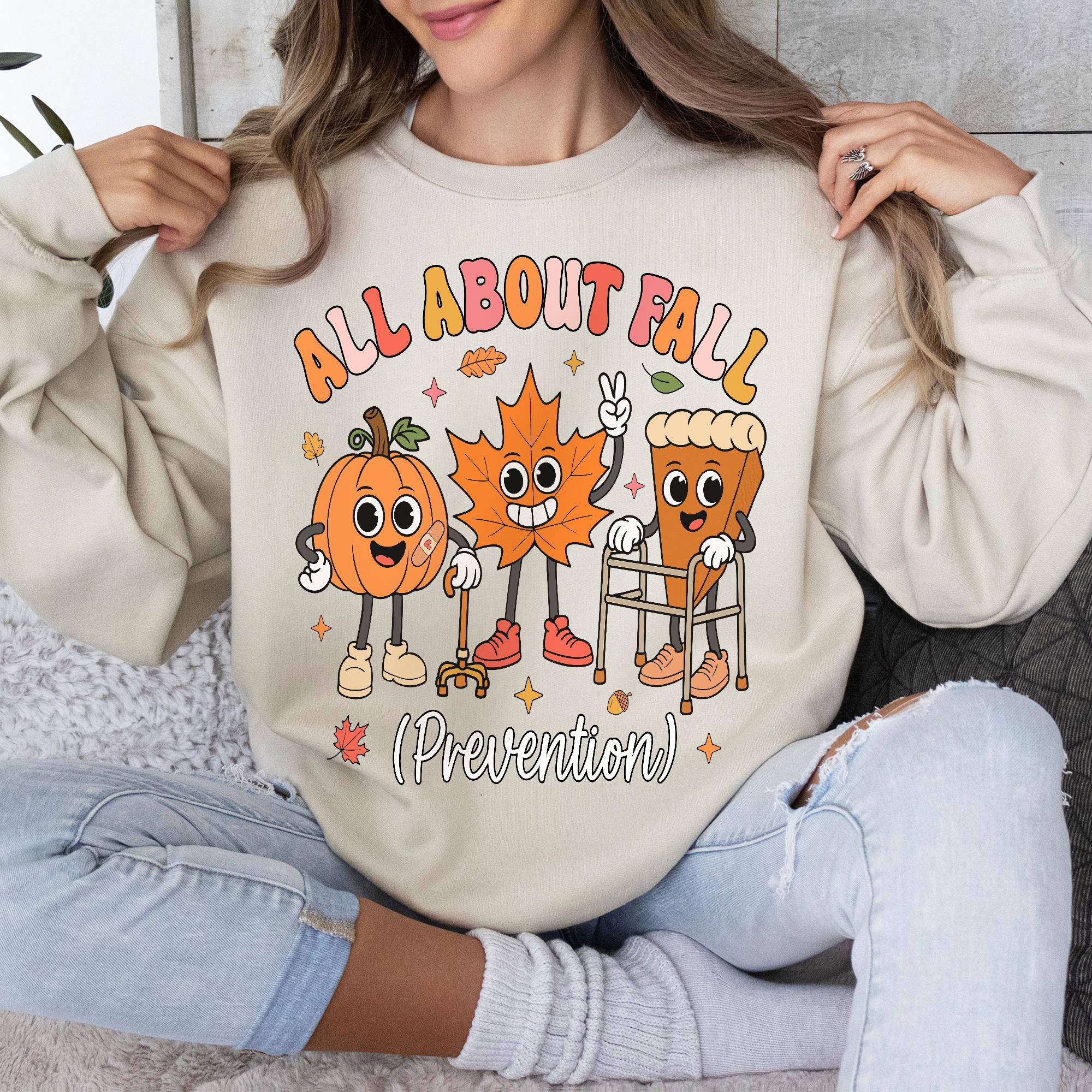 All About Fall Prevention Png, Thanksgiving Fall Nurse Shirt ...