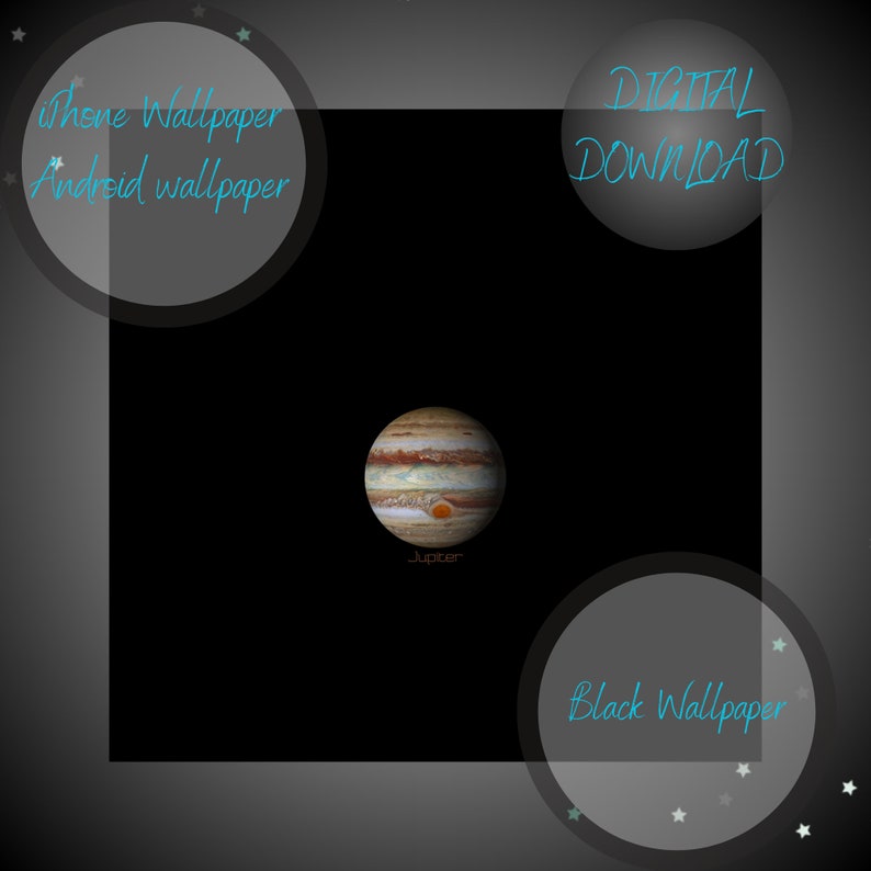 Jupiter Digital Paper Black Wallpaper 4K iPhone MacBook Android Gift ...