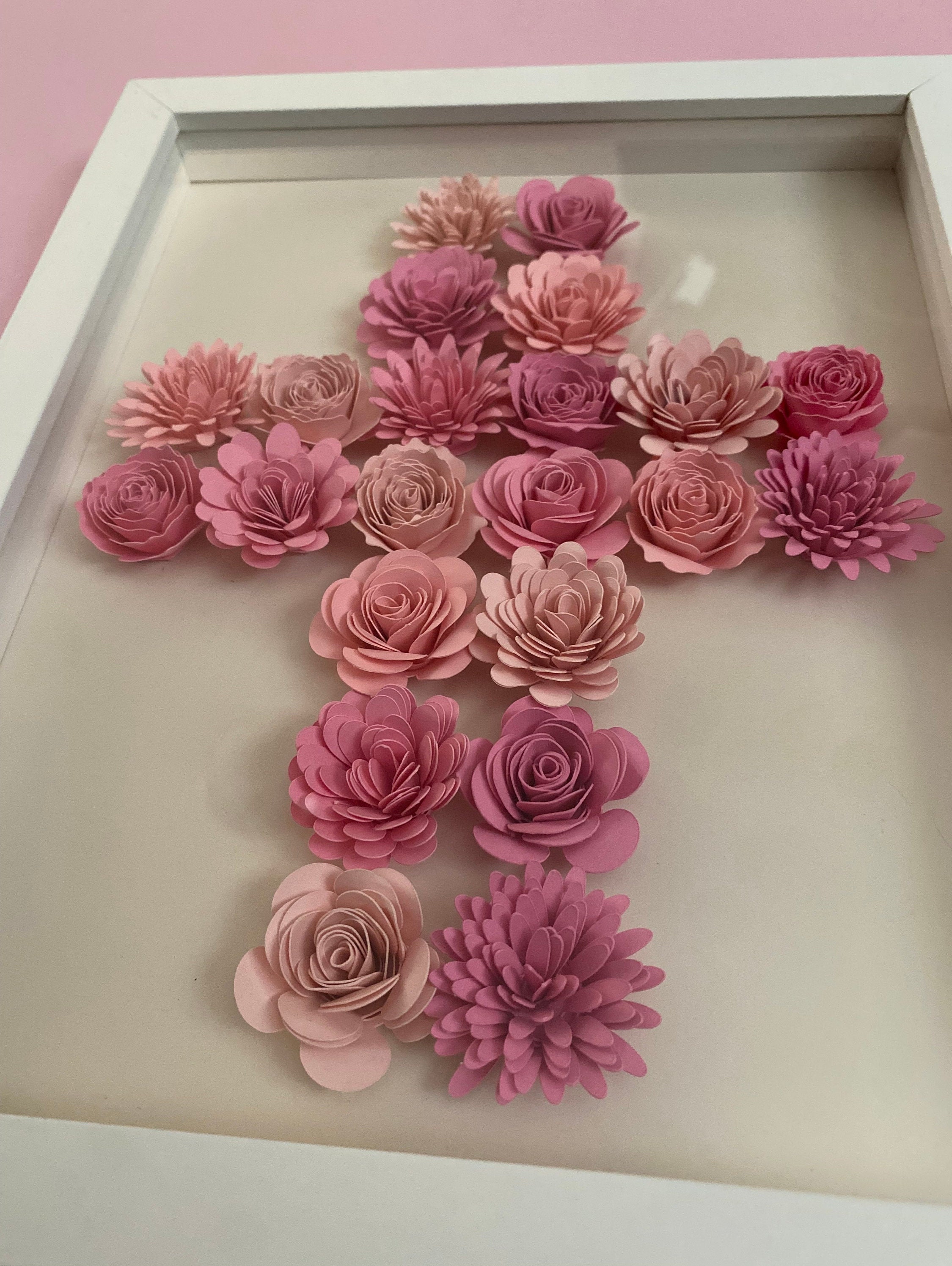 8x10 Custom Paper Flower Cross Shadow Frame - Etsy