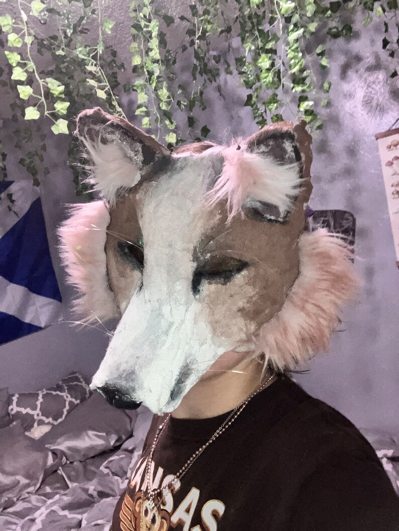 Brown Marble Fox Mask Therian Gear, Costume, Masquerade, Furry - Etsy