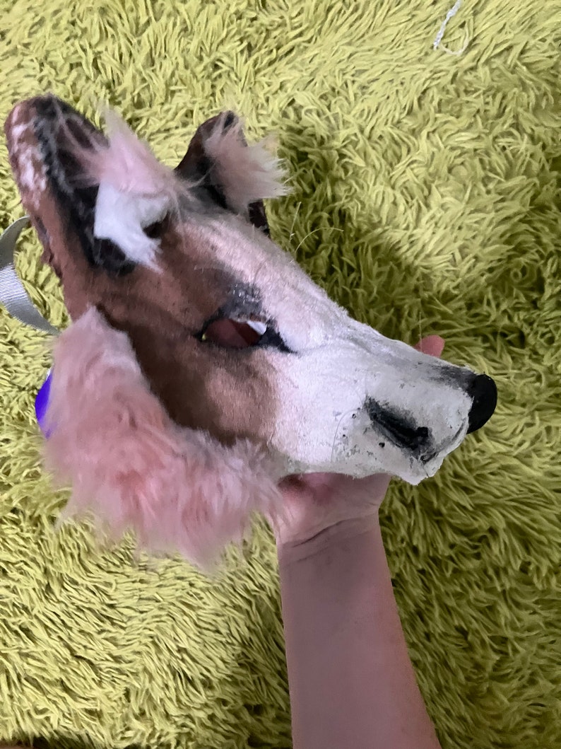 Brown Marble Fox Mask Therian Gear, Costume, Masquerade, Furry - Etsy