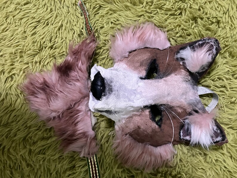 Brown Marble Fox Mask Therian Gear, Costume, Masquerade, Furry - Etsy
