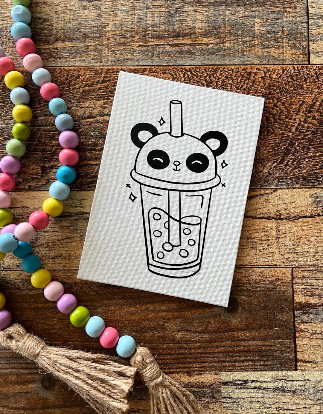 Boba Tea Painting Canvas Kit X1 - Kids Party Art Activity Boba Tea Art ...