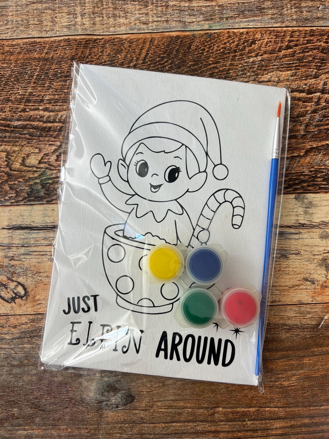 Elf Shelf Painting Canvas Kit - Kids Party Art Activity - Art Activity ...