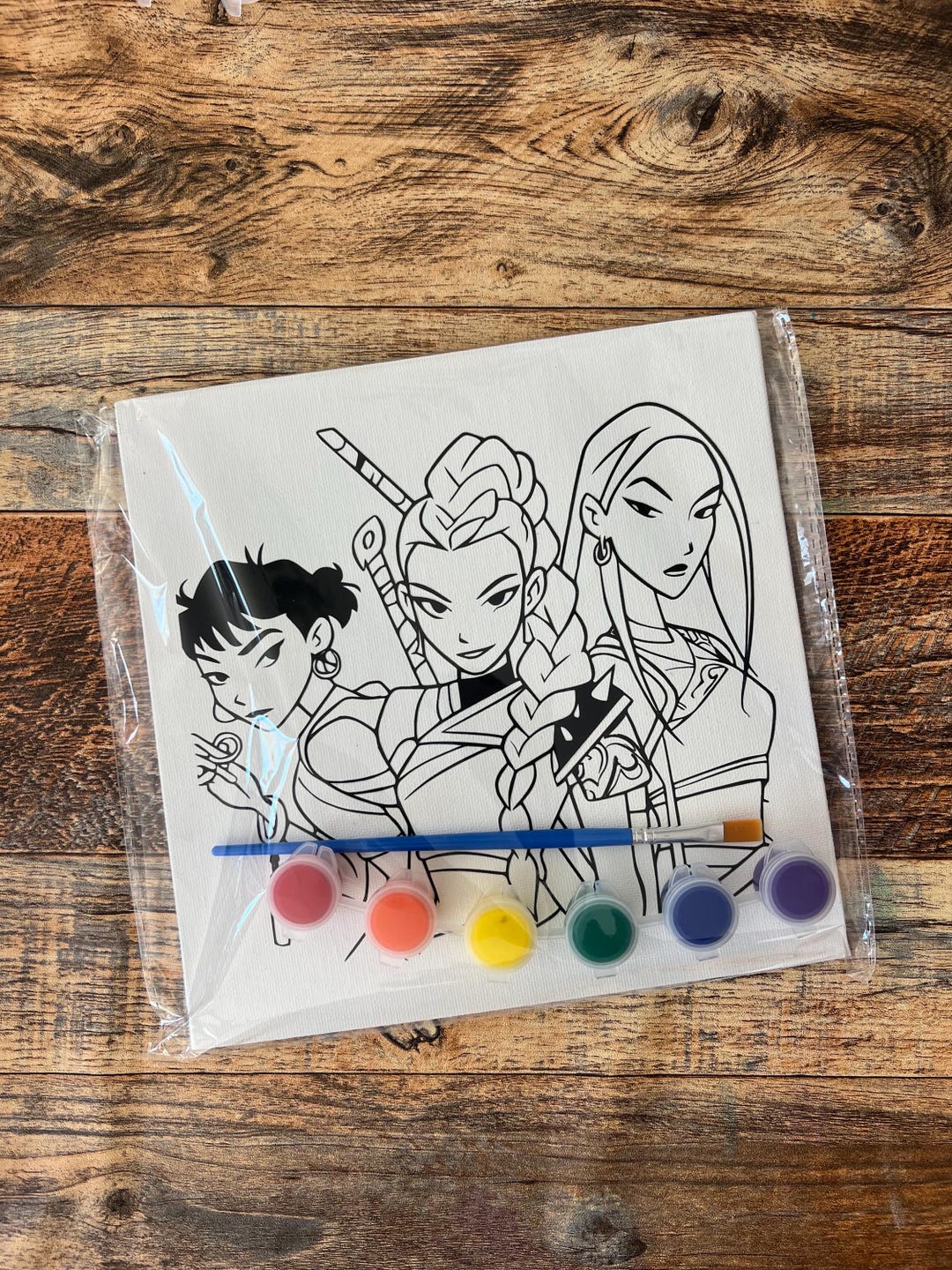 Huntrix Inspired Painting Canvas Kit X1 - Kids Party Art Activity Kpop ...