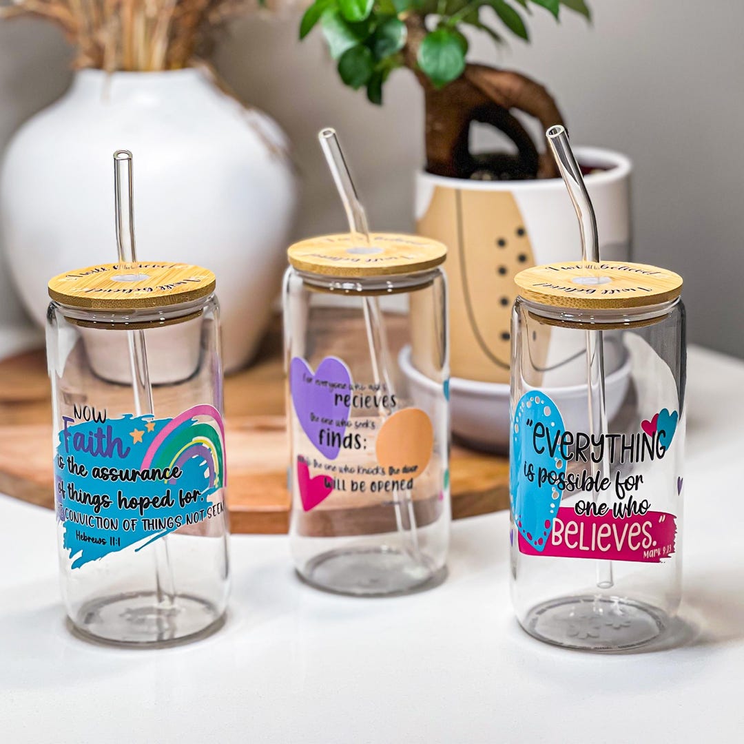 Bible Verse Glass Tumbler Faith Based Gifts Christian Gift Bible Verses ...