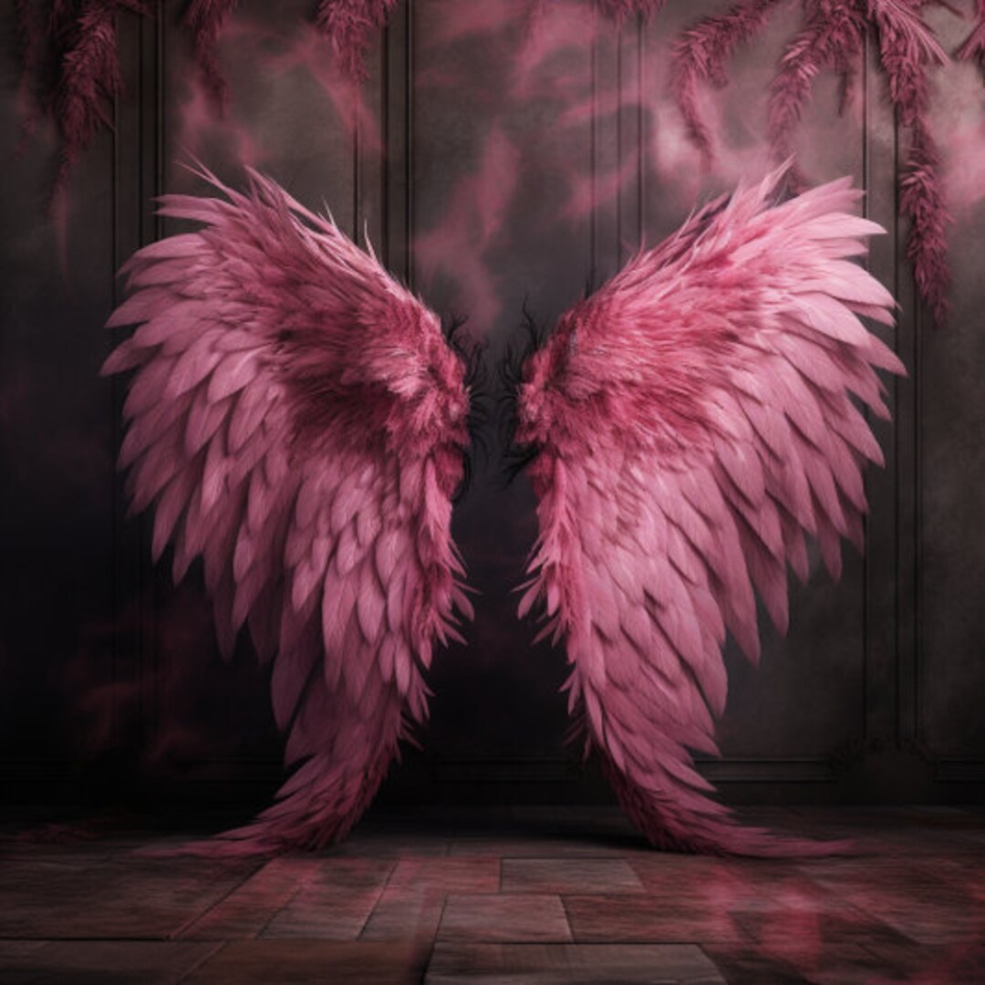 Digital Large Pink Angel Wings - Etsy