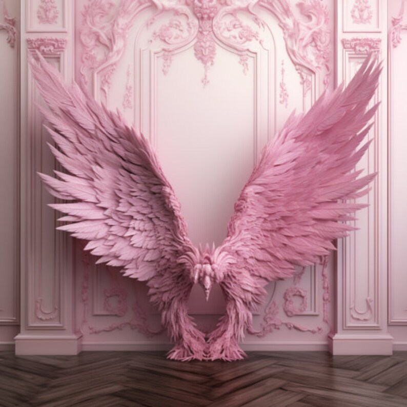Digital Large Pink Angel Wings - Etsy