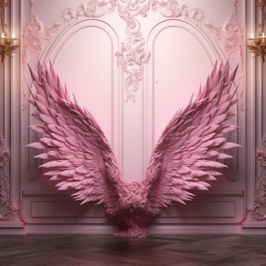 Digital Extra Large Detailed Pink Feathered Wings - Etsy