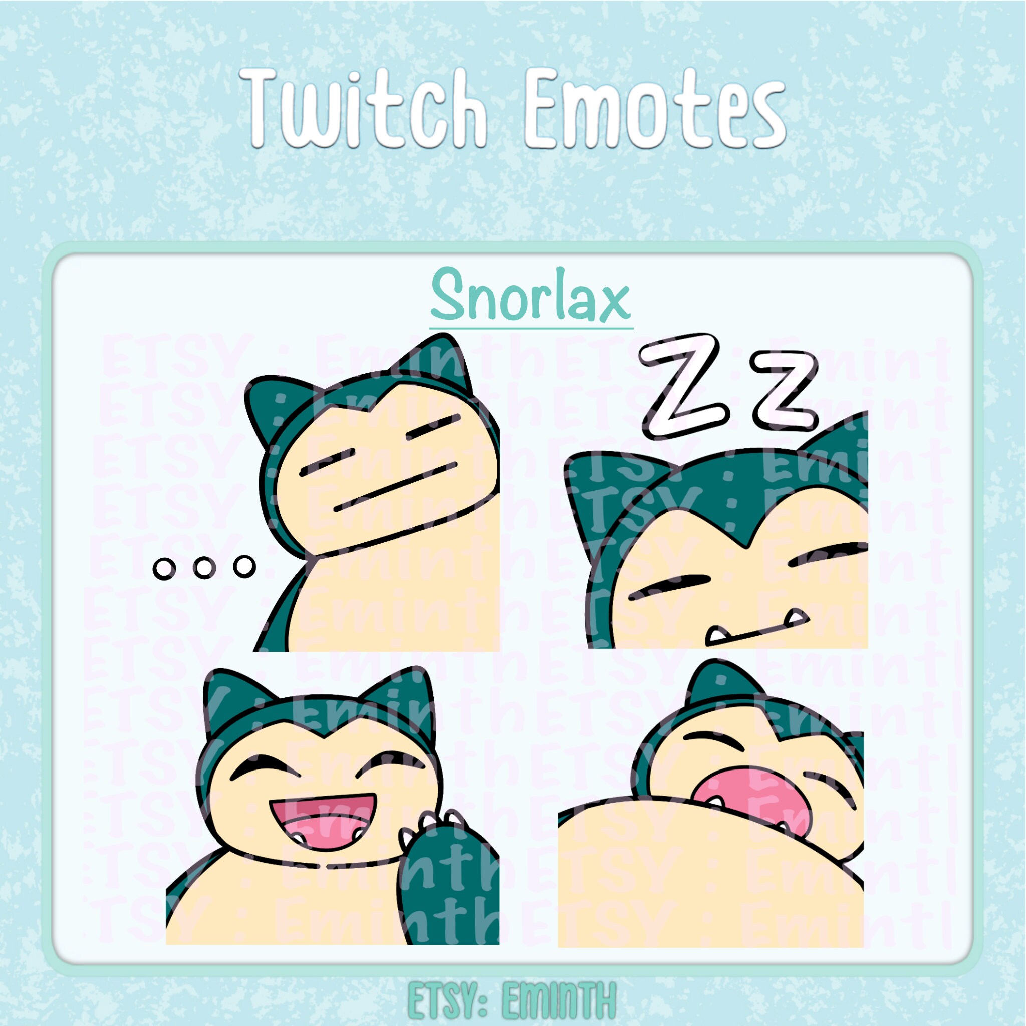 Snorlax Emotes for Twitch/discord Emotes Twitch Sub Kawaii Snorlax ...