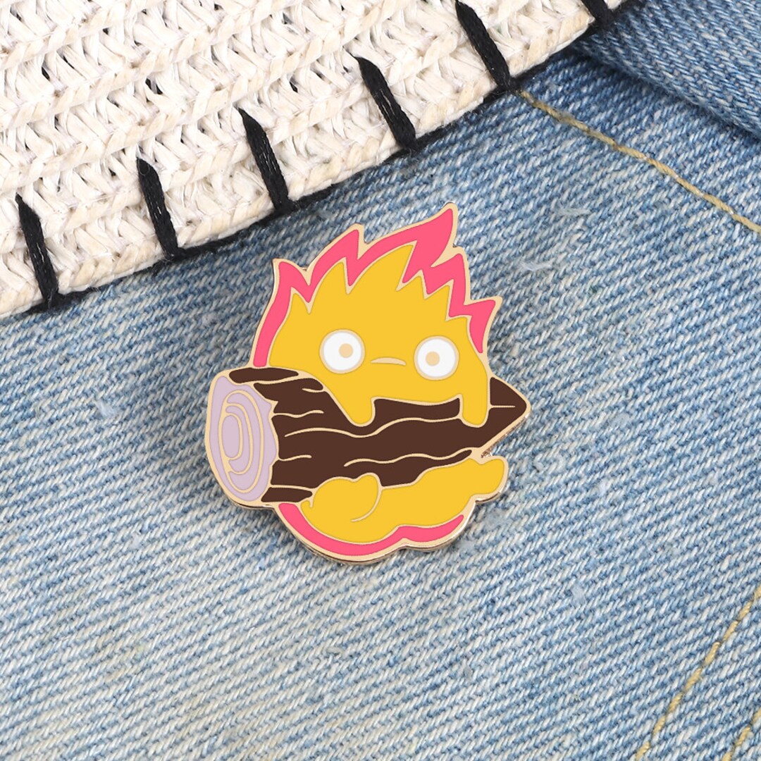 Fire Demon Calcifer Enamel Pins Cute - Etsy