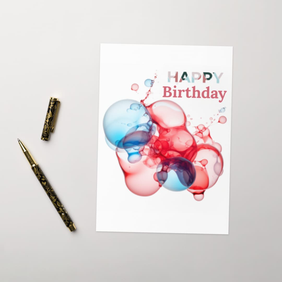 Bubble Wishes Birthday Card - Etsy
