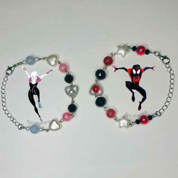 Spiderman Bracelet Matching Beaded - Etsy