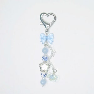 Blue Candy Keychain Cute Beaded Keychain Aesthetic Beaded Keychain ...
