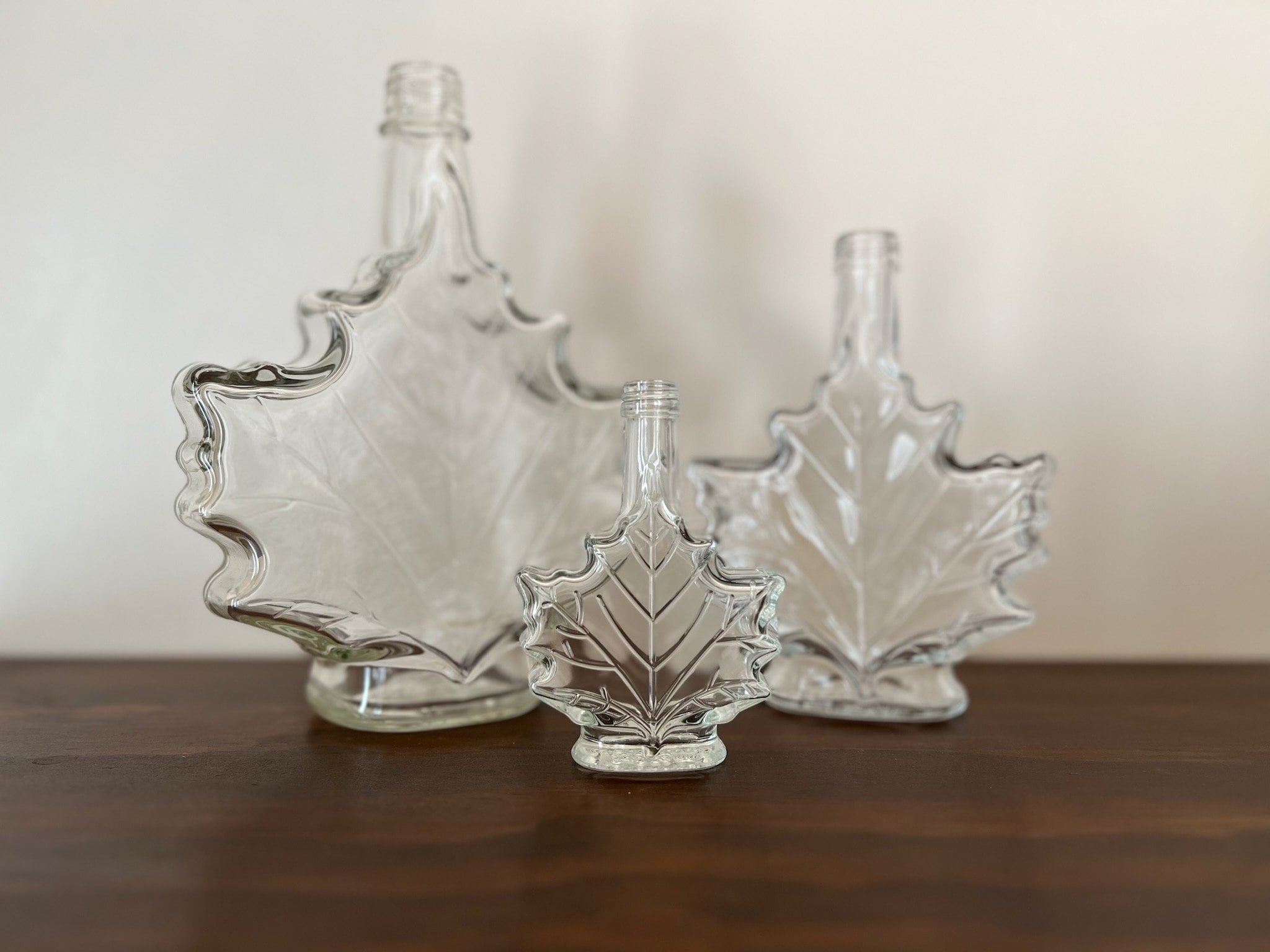 Glass Maple Leaf Bottle Empty Bulk/case - Etsy