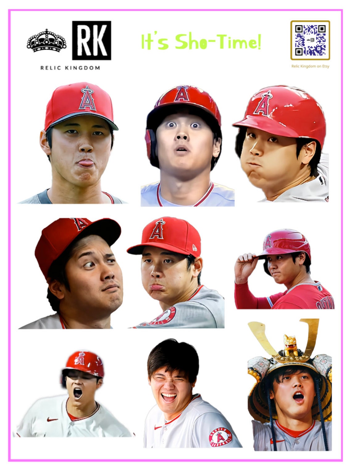 It's Sho-time! Shohei Ohtani Funny Face Stickers - Etsy