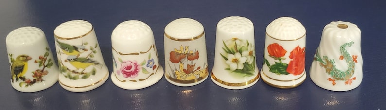 Collectible Thimbles Lot of 7 Porcelain & Bone China From West Germany ...